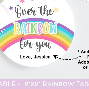 Over the Rainbow for YOU Tags, St Patricks Day Rainbow Tags, Pot of ...