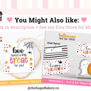 Halloween Cookie Tags, No Tricks Just Treats Halloween Gift Tags ...