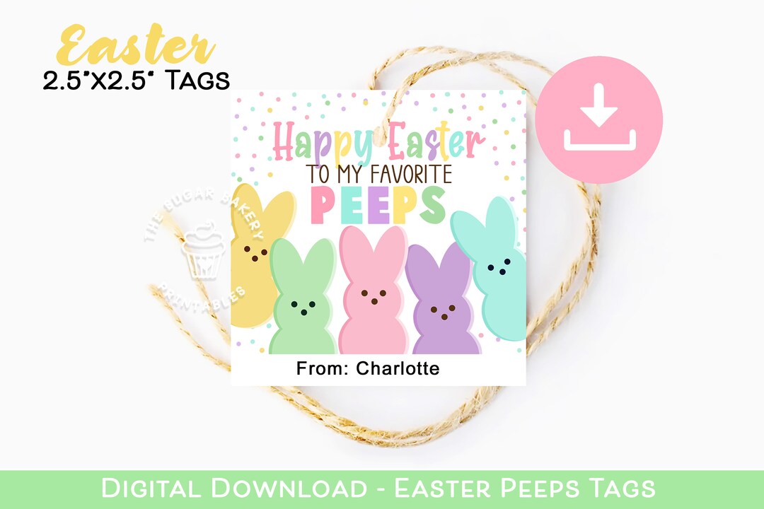 Happy Easter to My Favorite PEEPS Tag Easter Tags Printable - Etsy