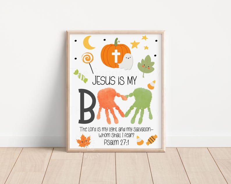 Jesus is My BOO Christian Handprint Art, Pumpkin Fall Halloween ...