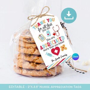 NURSE Appreciation Gift Tags, Happy Nurses Week Gift Tags, Editable ...
