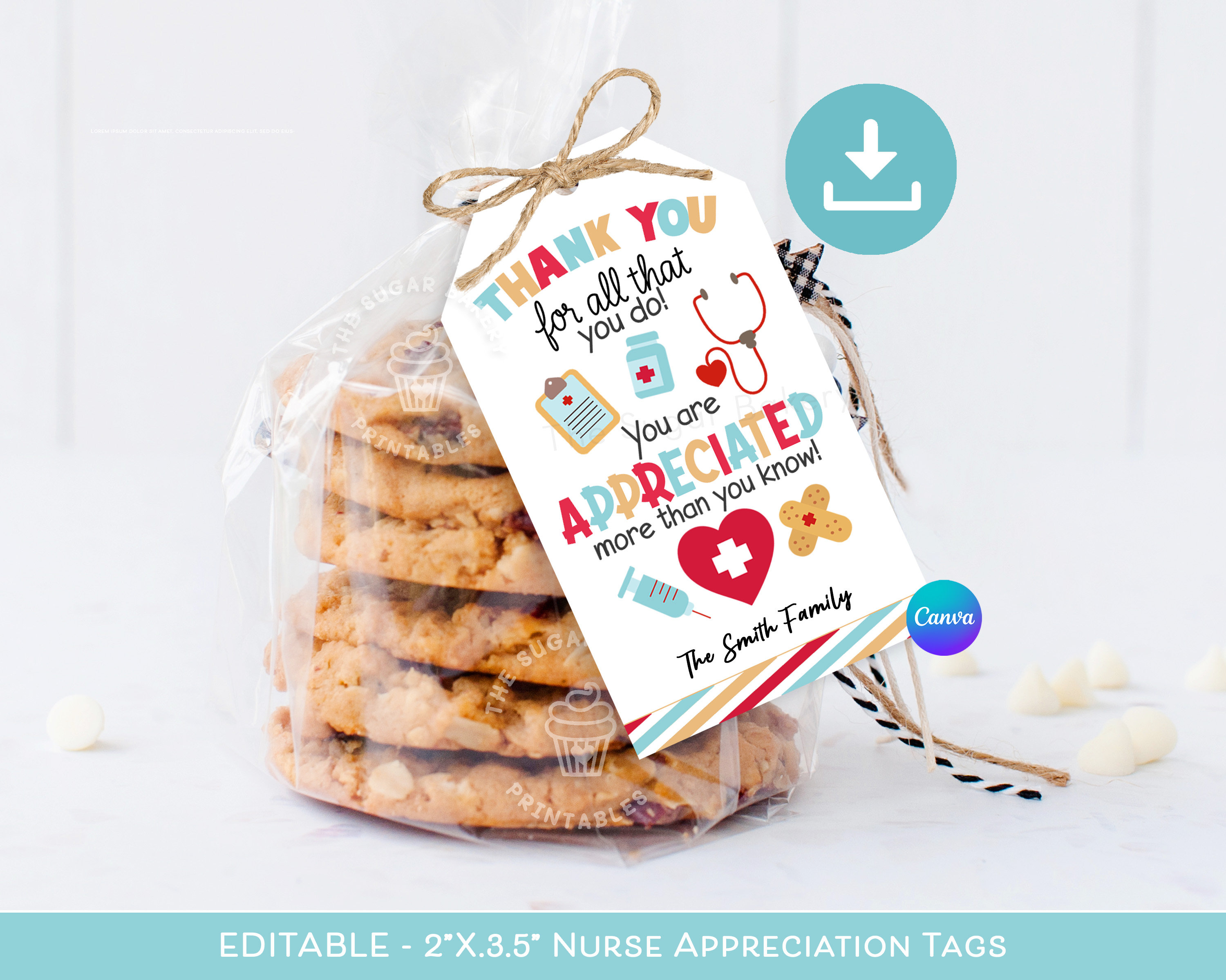 NURSE Appreciation Gift Tags, Happy Nurses Week Gift Tags, Editable ...