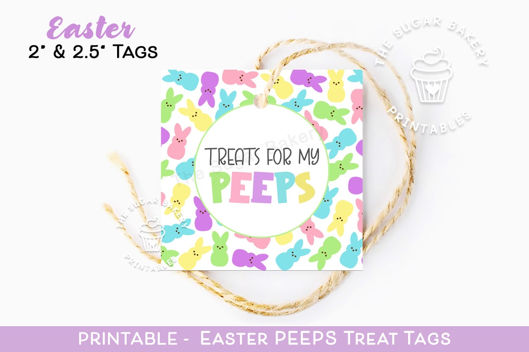 Treats for My PEEPS EASTER TAGS, Peeps Cookie Tags, Printable Easter ...