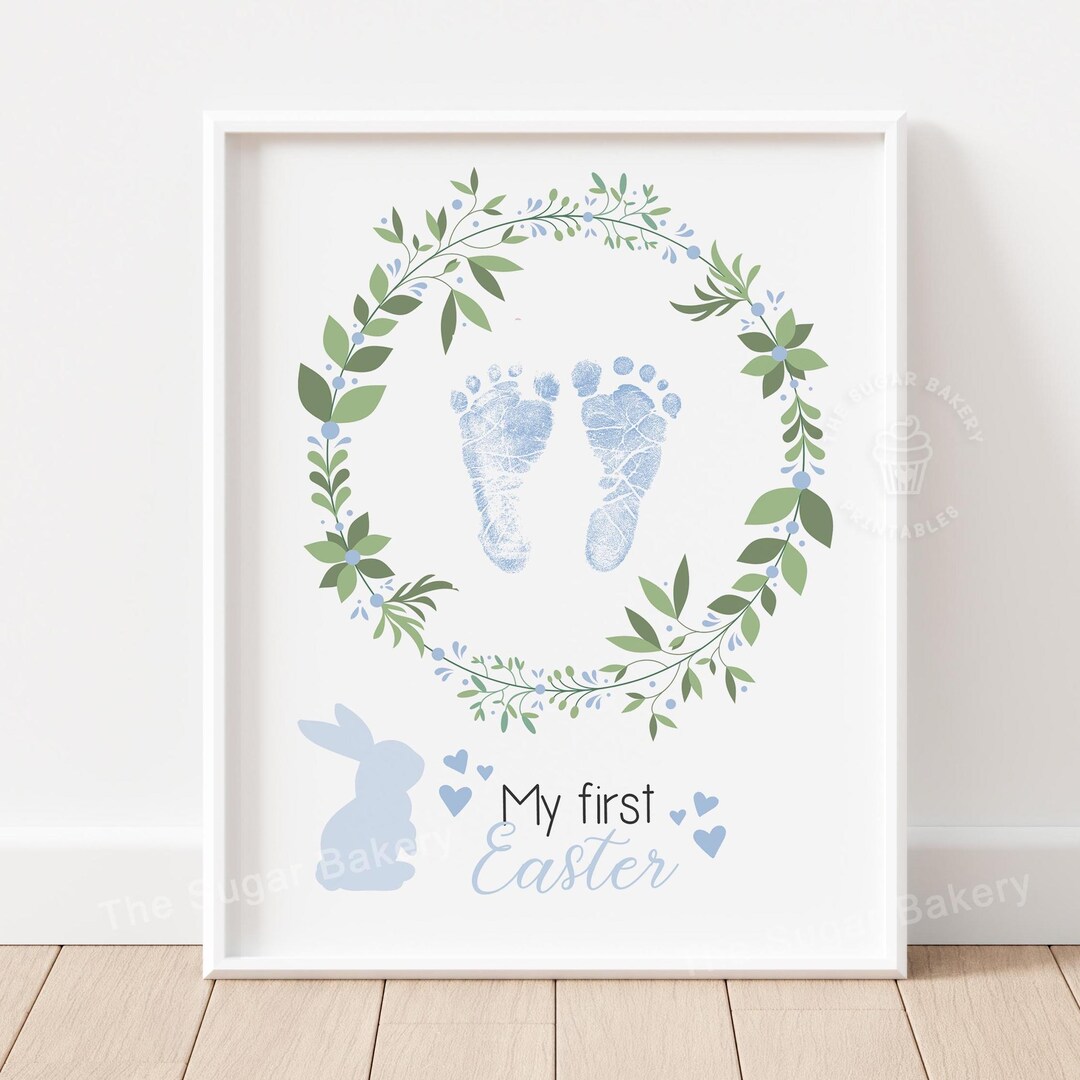 Easter Footprint Art, My First Footprint Handprint Babys 1st Easter Art ...