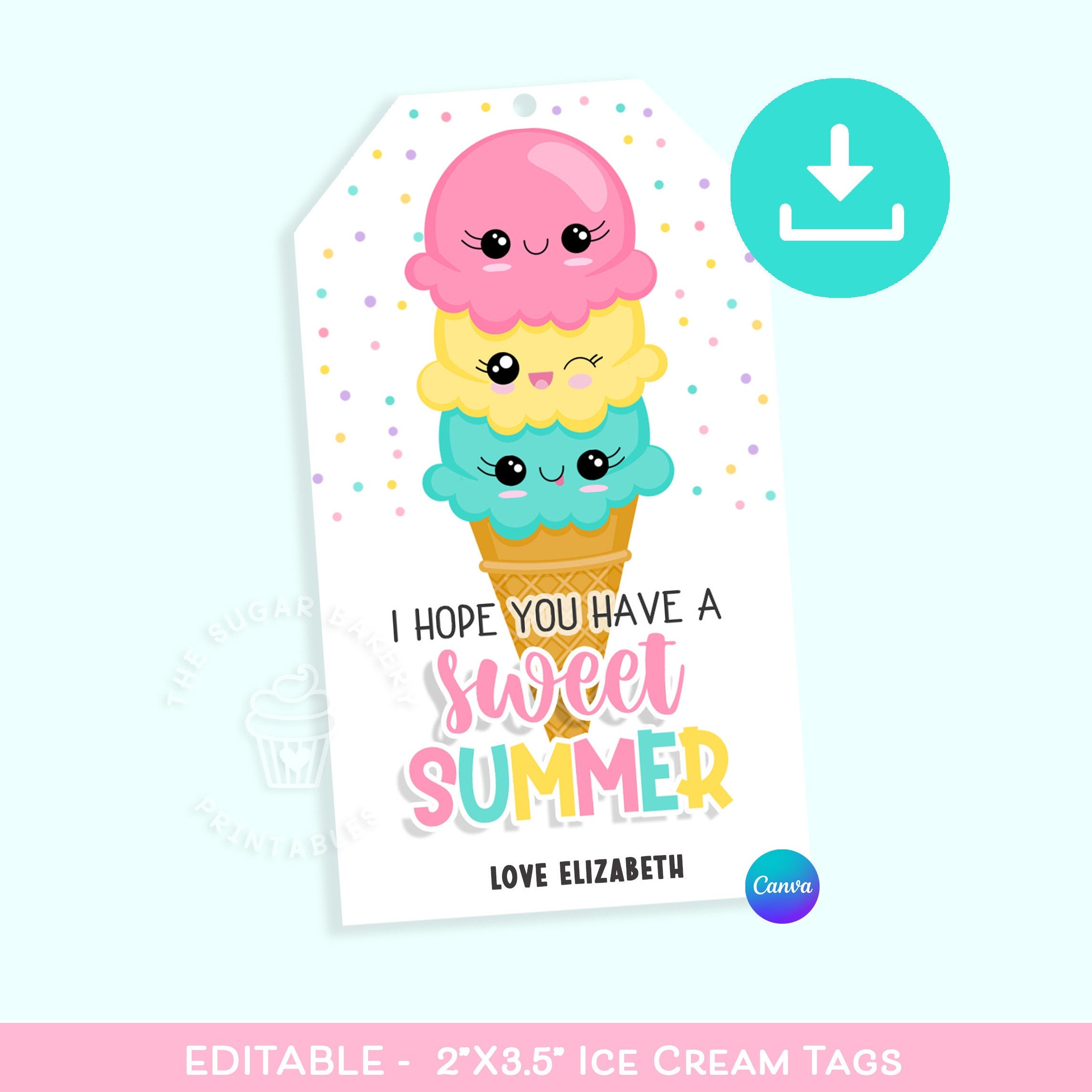 Have a SWEET SUMMER Tag Popsicle Ice Cream Printable Treat Tag End of ...