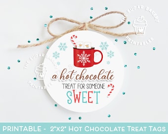 Printable Hot Cocoa Christmas Gift Tag Hot Chocolate Treat - Etsy