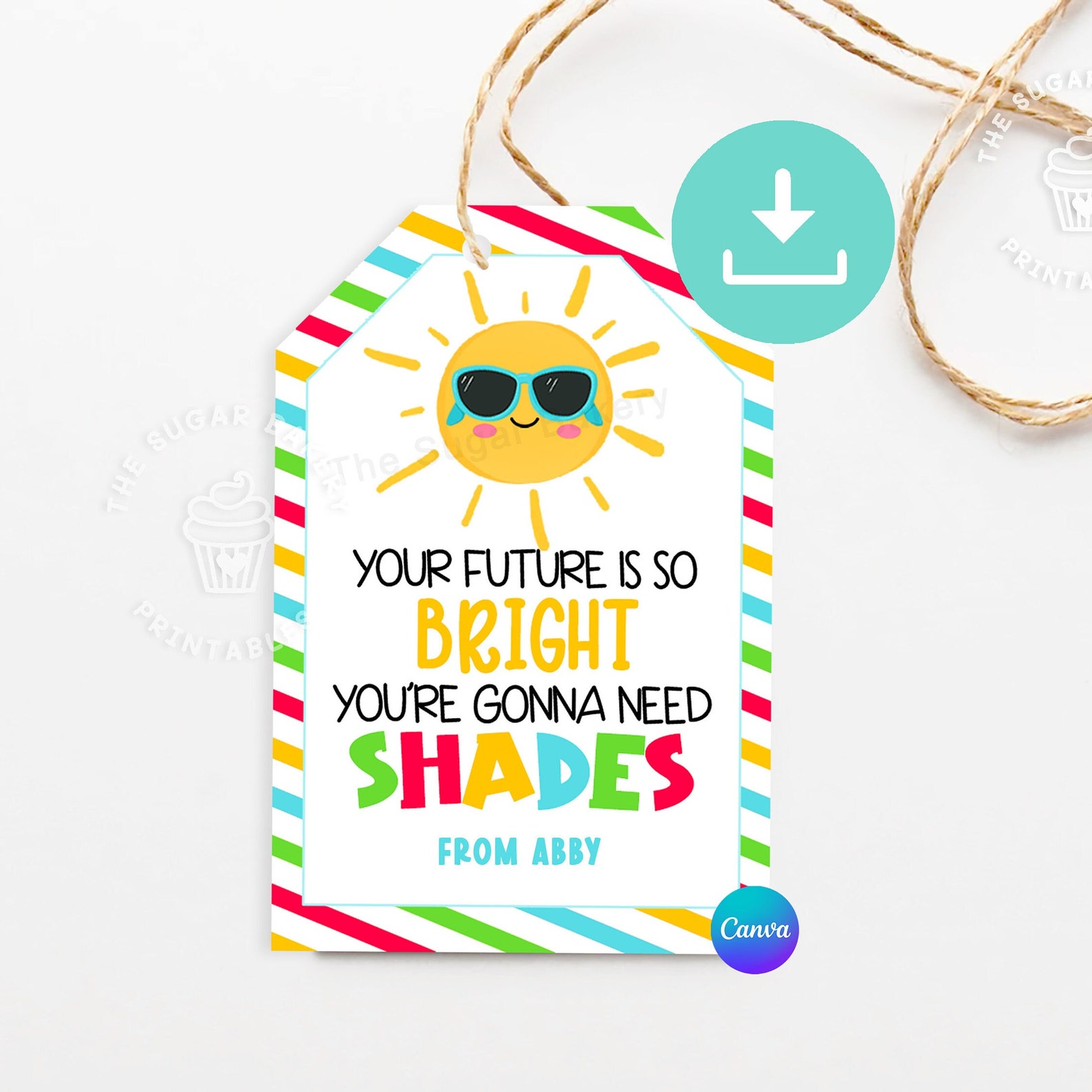 End of the Year Sunglasses GIFT TAGS, 'your Future is so Bright, You're ...