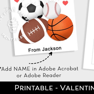 Printable ALL-STAR Sports Valentine Cards for Kids, Football Basketball ...