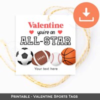Basketball Valentines Printable Tag, Valentines for Boys, Sports ...