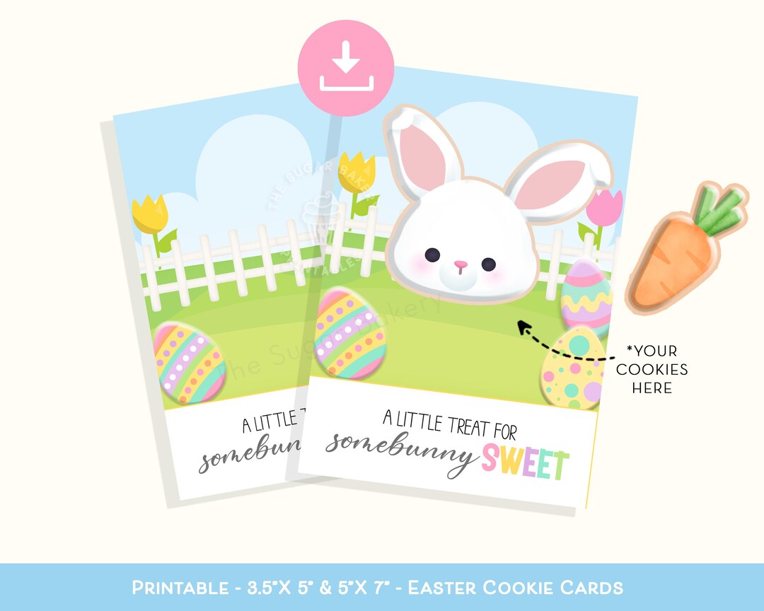 Easter Cookie Cards, Treat for Somebunny Sweet, Mini Cookie Card ...