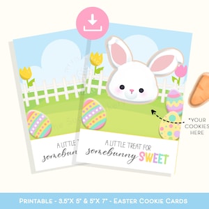 Easter Cookie Cards, Treat for Somebunny Sweet, Mini Cookie Card ...