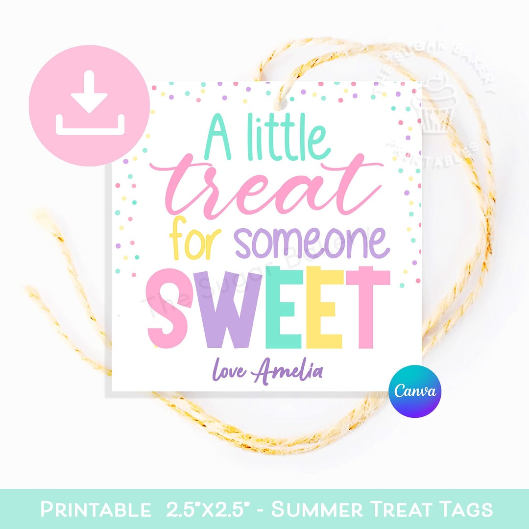 SWEET TREAT Tags, EDITABLE Teacher Thank You Tag, End of School Sweet ...