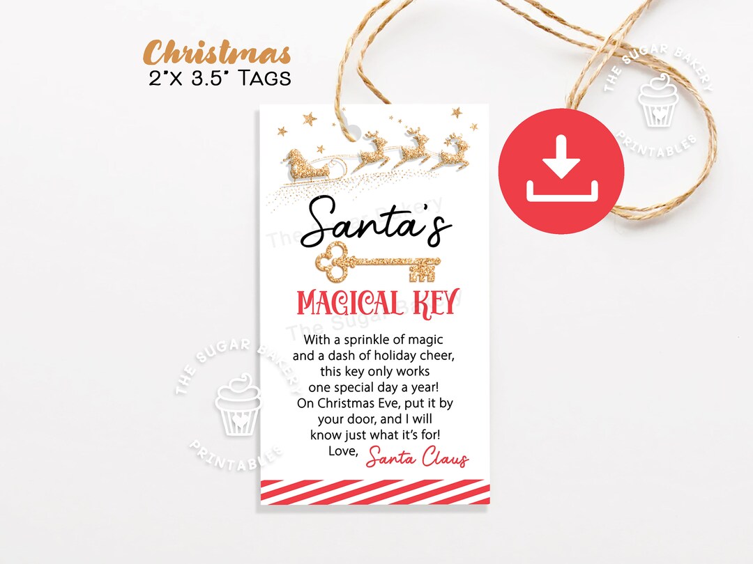 Santa's Magic Key Tag Printable, Christmas Eve Box Filler, Magical ...