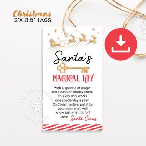 Santa's Magic Key Tag Printable, Christmas Eve Box Filler, Magical ...