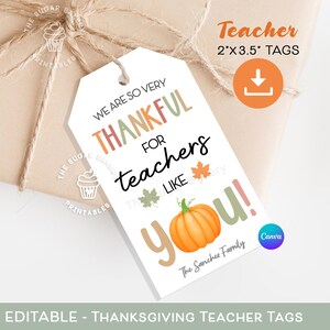 Thankful for Teachers Like You Printable Gift Tag Teacher Appreciation ...