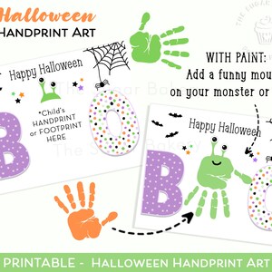 Happy Halloween Handprint Art, Monster BOO Halloween Handprint Craft ...