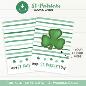Printable St Patricks Day Cookie Card, Lucky Leprechaun COOKIE CARD, St ...