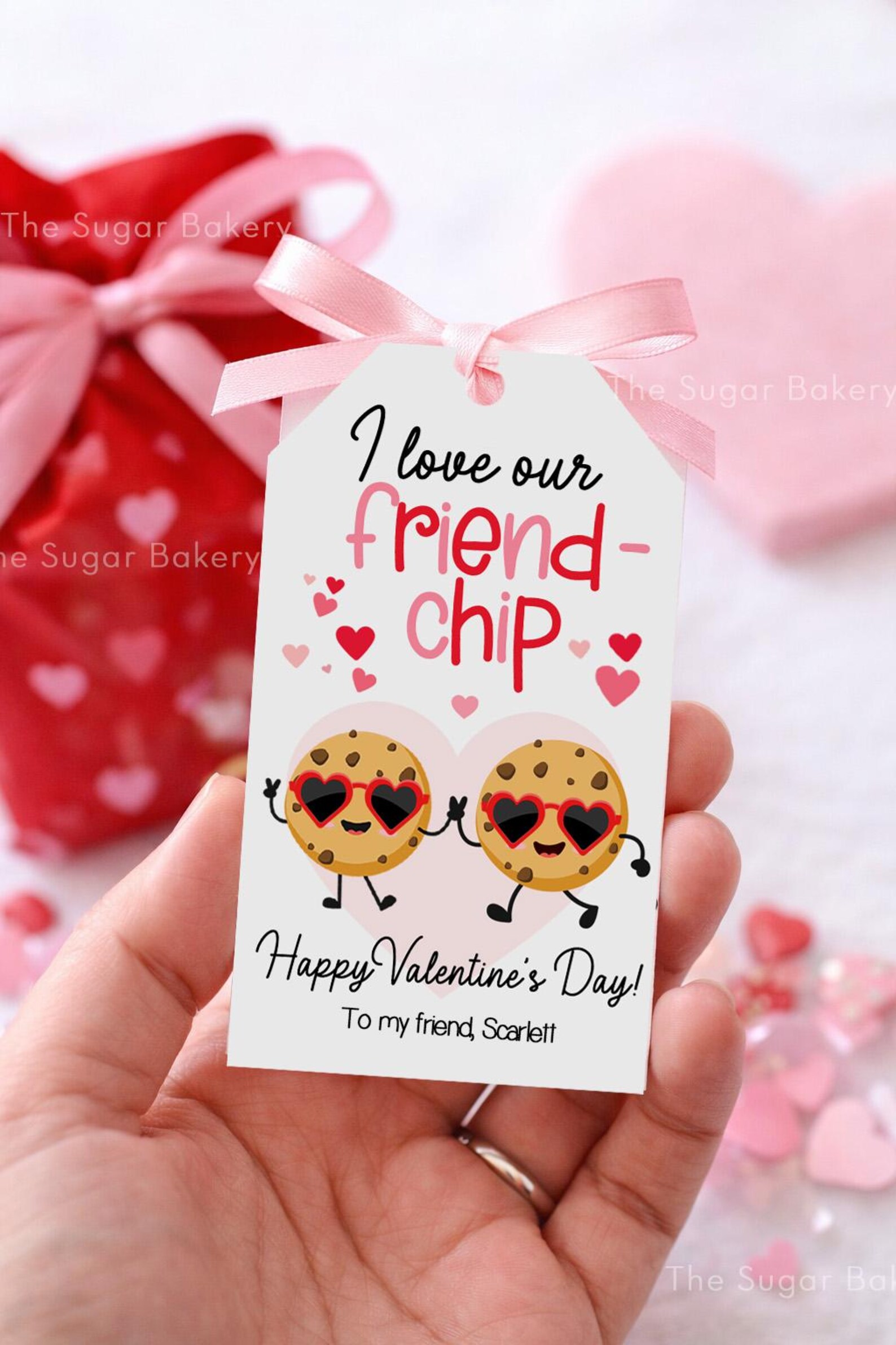 Valentine's Day Cookie Tags EDITABLE Friend Chip Valentine Favor Tags ...