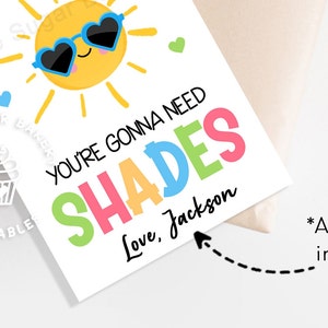 EDITABLE End of the Year SUNGLASSES Gift Tags, Your Future's so Bright ...