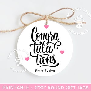 Congratulations GIFT TAG, PRINTABLE Graduation Gift Tag, Baby Shower ...