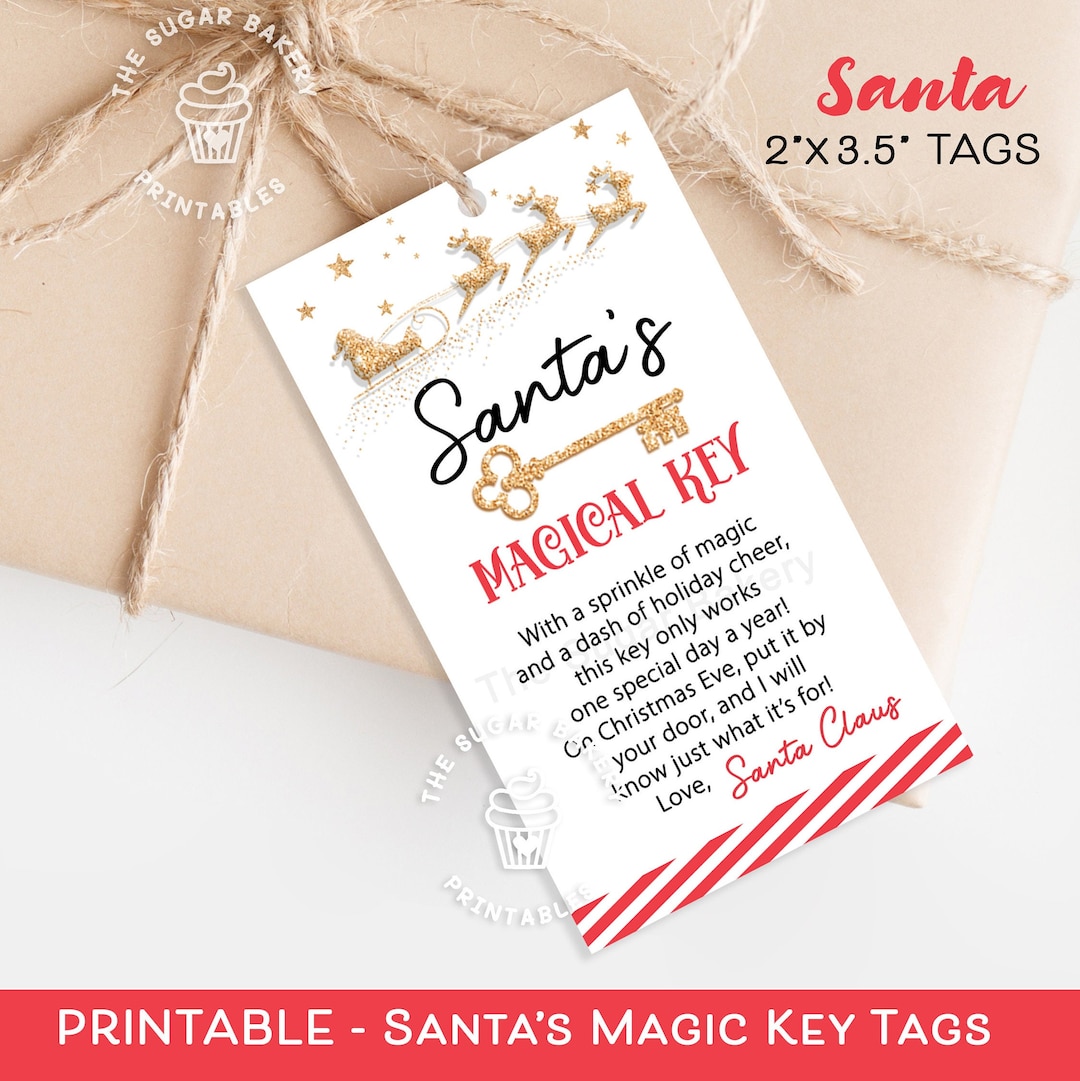 Santa's Magic Key Tag Printable Christmas Eve Box Filler - Etsy
