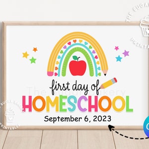 First Day of HOMESCHOOL Sign, Homeschool Sign, 1st Day of Homeschool ...