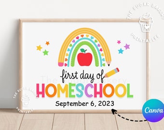 Printable First Day of Homeschool Handprint Art Craft Keepsake - Etsy