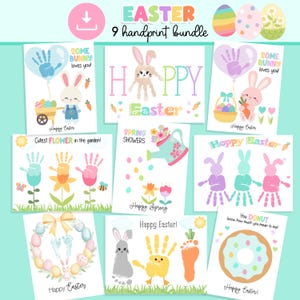Easter Handprint Art Craft Bundle, 9 Cute Designs for Kids, DIY Easter ...
