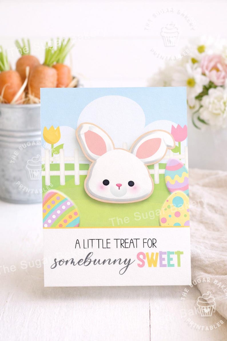 Easter Cookie Cards, Treat for Somebunny Sweet, Mini Cookie Card ...