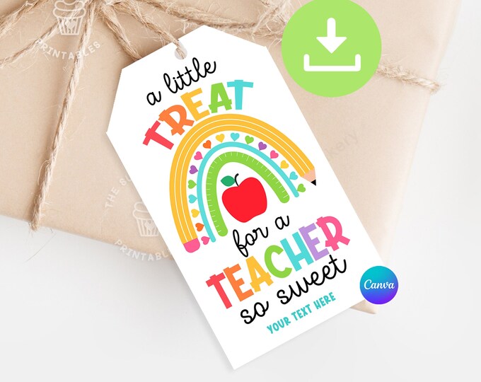 Teacher Appreciation Gift Tag Gift Tag INSTANT DOWNLOAD Teacher Thank ...