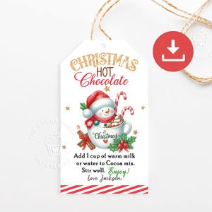 Printable Hot Chocolate Mix Gift Tags, SNOWMAN Hot Cocoa Mix Tags ...