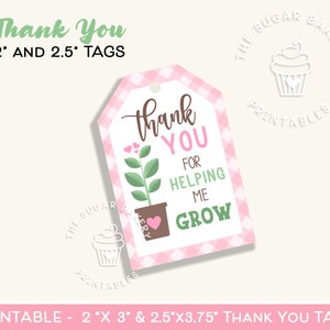 Teacher Appreciation Gift Tags Printable, Thank You for Helping Me Grow ...