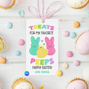 Treats for My PEEPS TAG Editable EASTER Peeps Gift Tags Peeps Treat ...