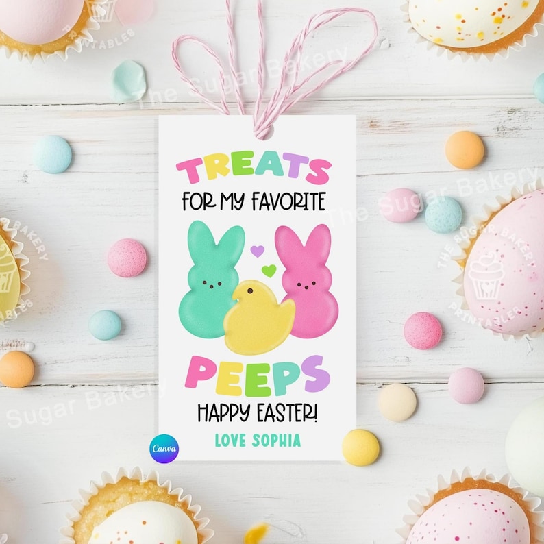 Treats for My PEEPS TAG Editable EASTER Peeps Gift Tags Peeps Treat ...