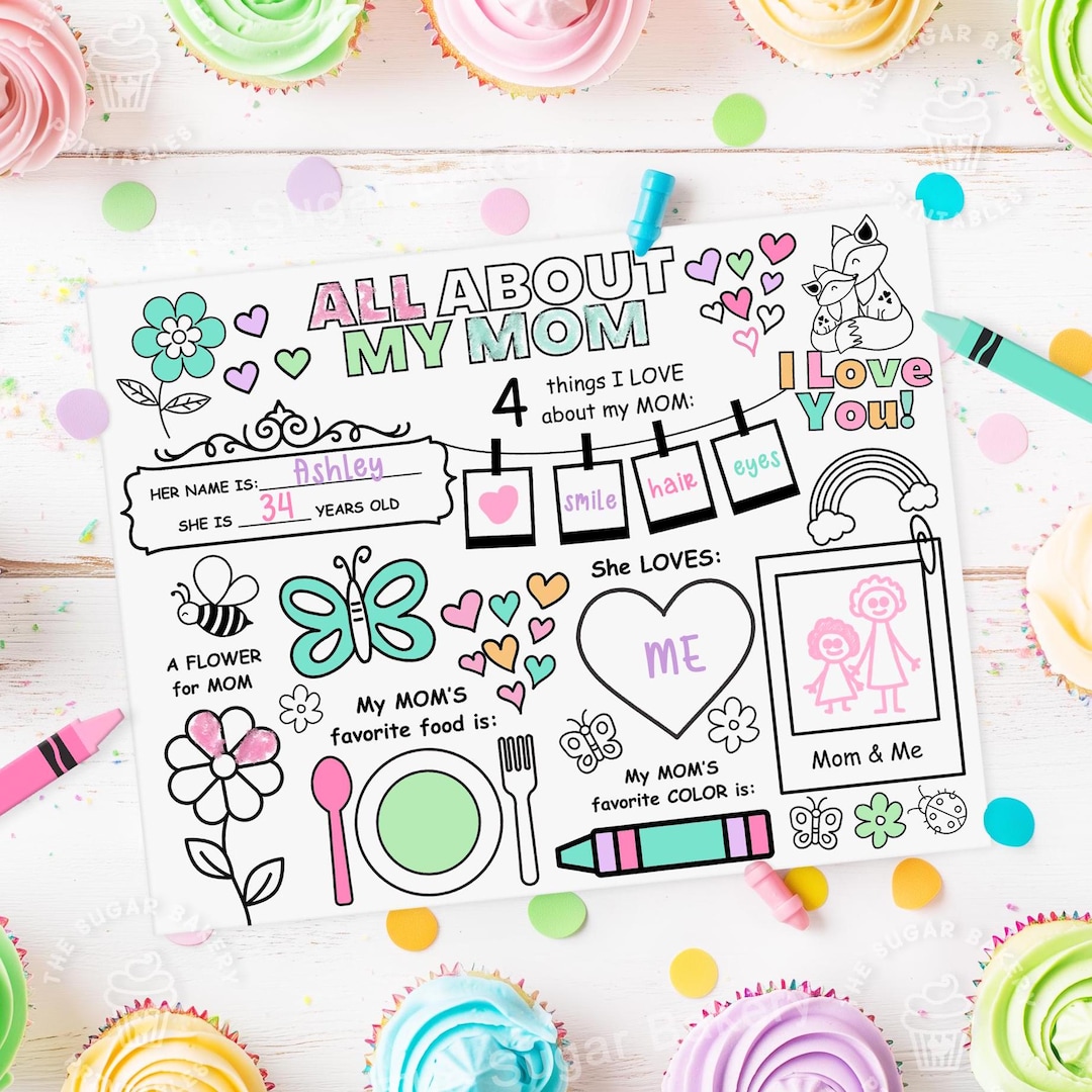 Mother's Day Printable for Mothers Day Gift All About My Mom Activity ...