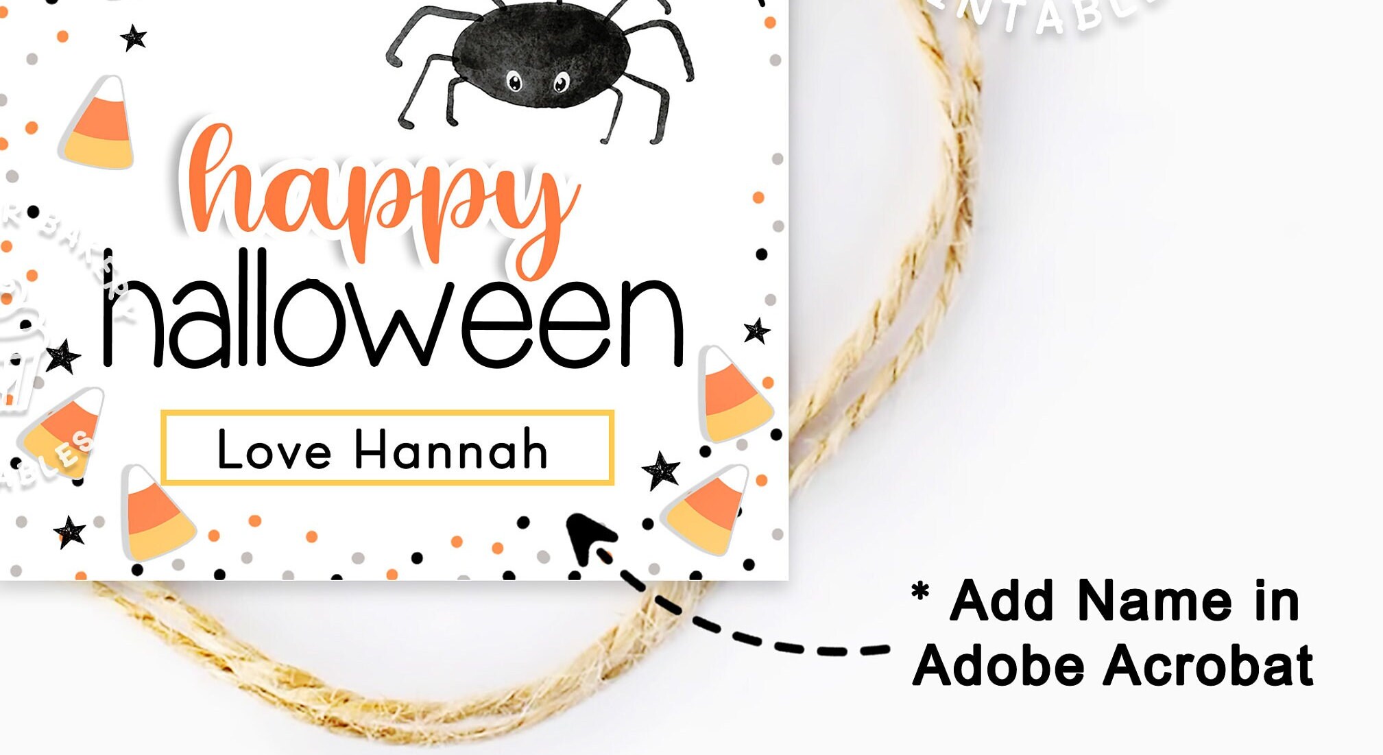 Happy Halloween Treat Tags, Halloween Candy Corn Treat Tag, Halloween ...