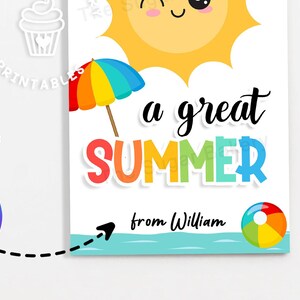 Have a Great SUMMER GIFT TAGS, Teacher Appreciation Gift Tag Editable ...