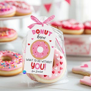 Editable Valentine's Day DONUT Teacher Tag, Valentines Day Teacher ...