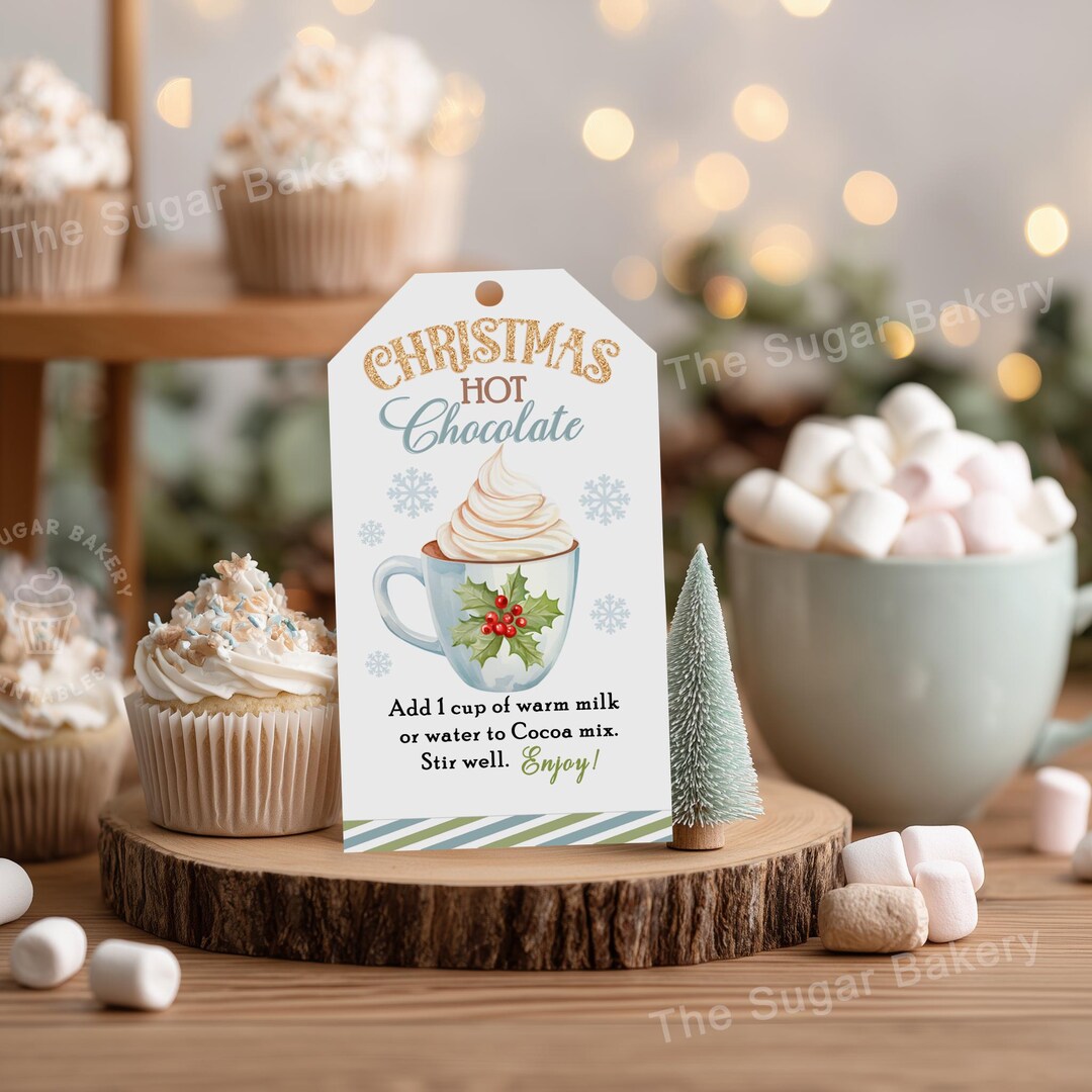 Printable Hot Chocolate Mix Gift Tags, Christmas Hot Cocoa Mix Tags ...