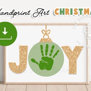 JOY Christmas Ornament Handprint Art, Christmas Handprint Art Craft ...
