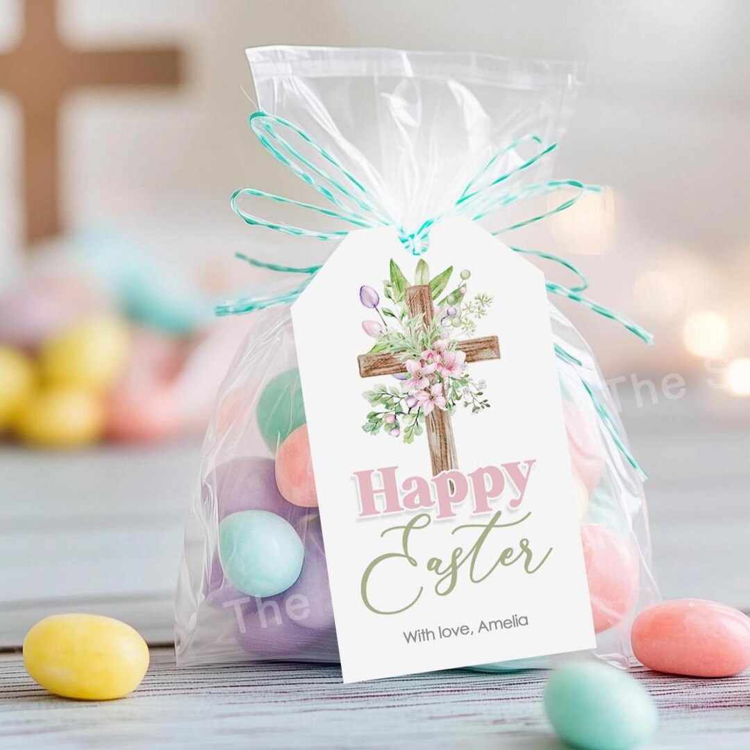Happy EASTER Christian TAG, He is Risen, Easter Blessings Tag ...