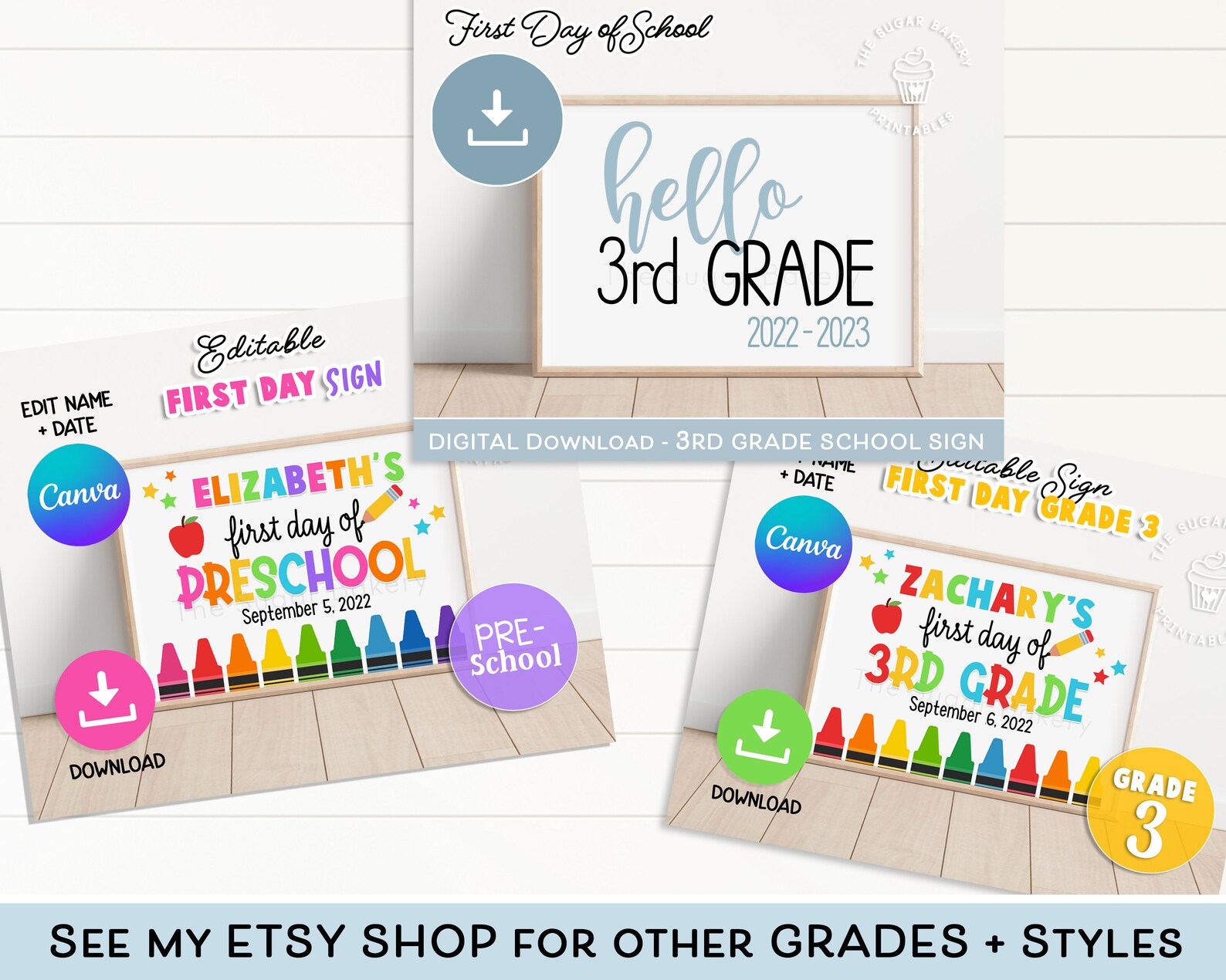 1st Day of SCHOOL SIGN 7th GRADE Back to School Sign First - Etsy