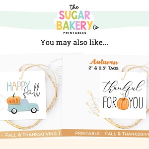 Happy Fall Tags Printable With Pumpkin, Minimalist Script Fall Gift ...