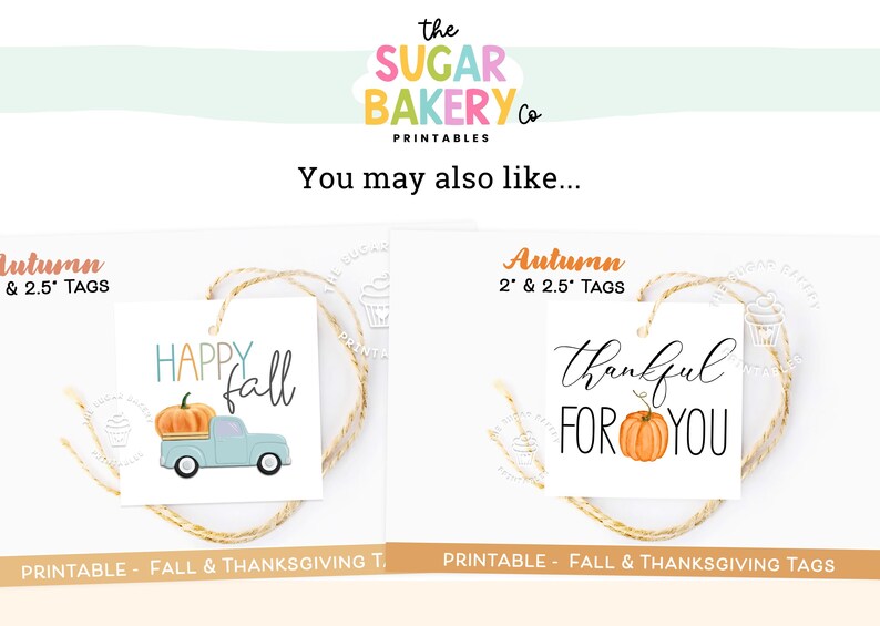 Happy Fall Tags Printable With Pumpkin, Minimalist Script Fall Gift ...