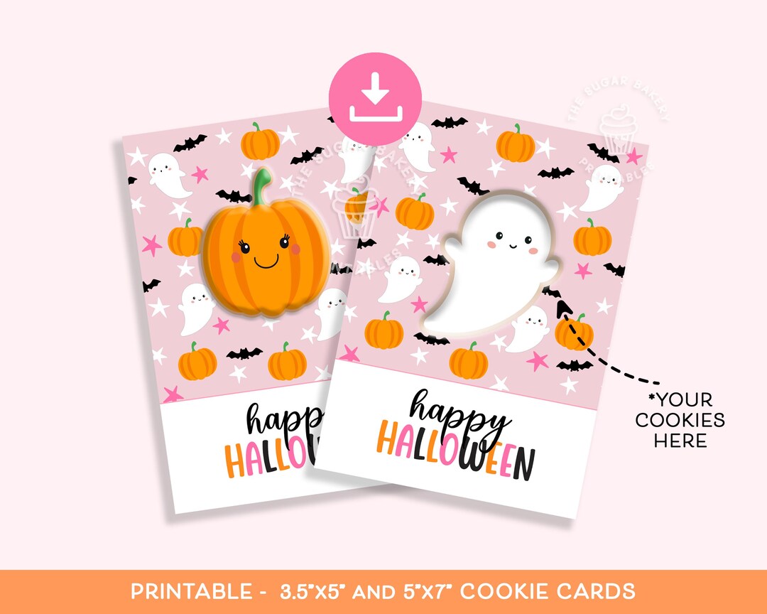 Happy Halloween Cookie Card, 3.5x5 Mini Cookie Card, 5x7 Cookie Card ...