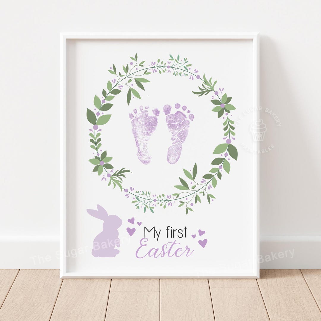 Easter Footprint Art, My First Footprint Handprint Baby's 1st Easter ...