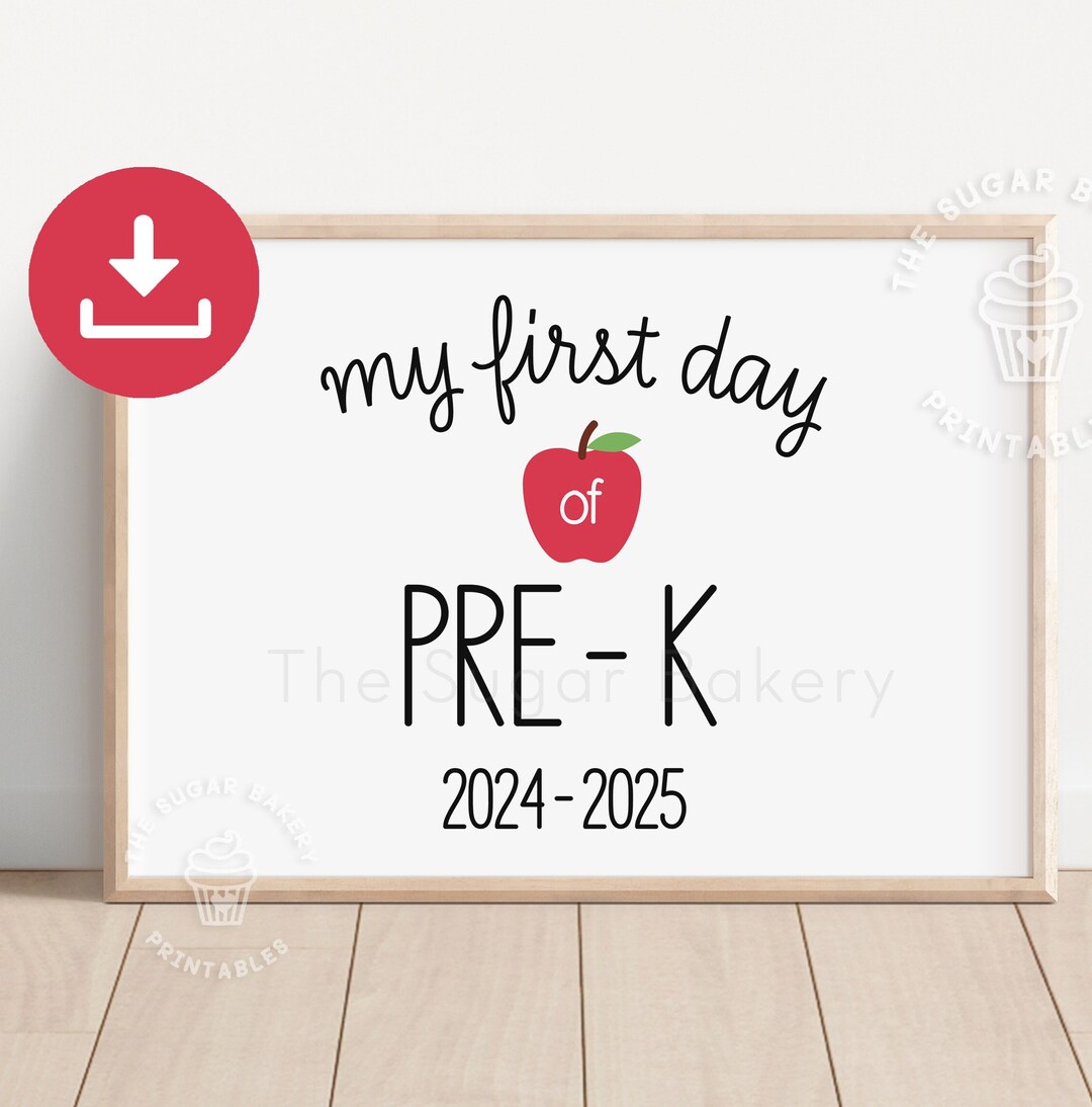 My First Day of PRE-K Sign, Prek Sign, Back to School Pre-k Sign ...