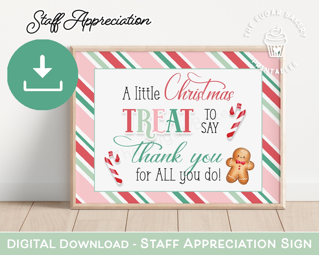 Printable Staff Christmas Appreciation Sign, Employee Appreciation ...