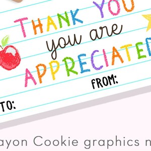 Teacher Appreciation Cookie Card, Teacher Appreciation Printable ...