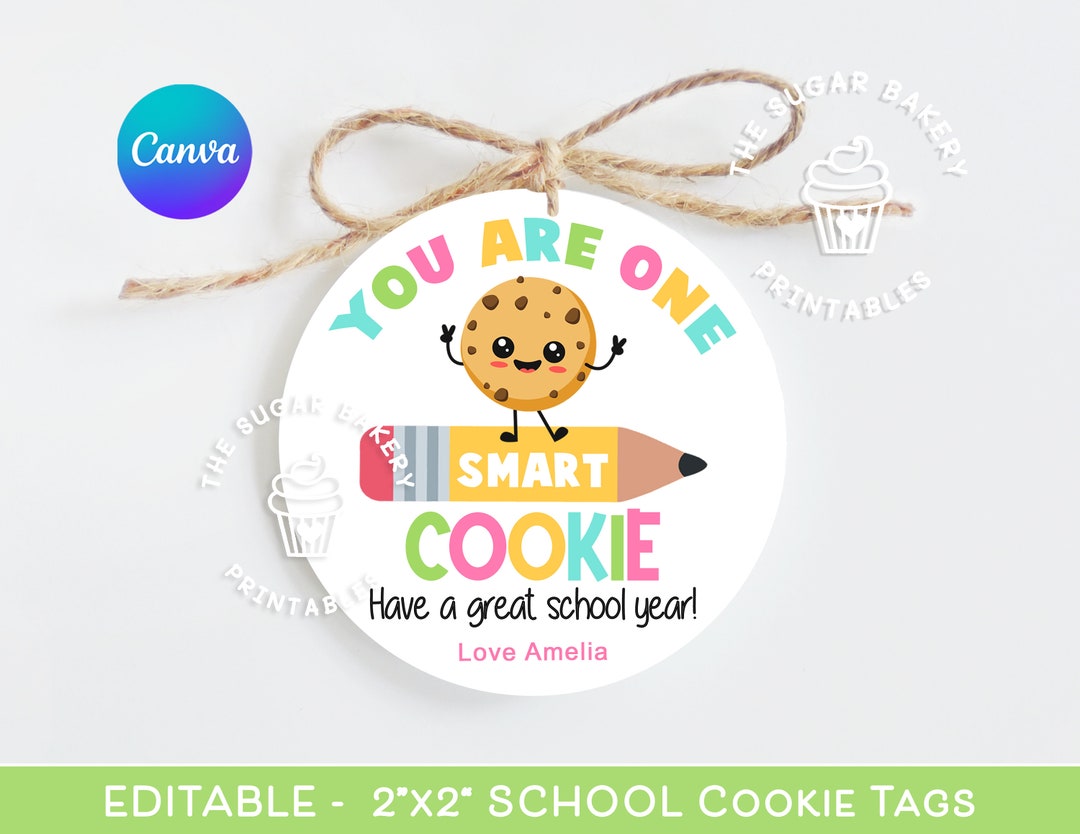 One Smart Cookie First Day of School Tag, One Smart Cookie Tag, Back to ...